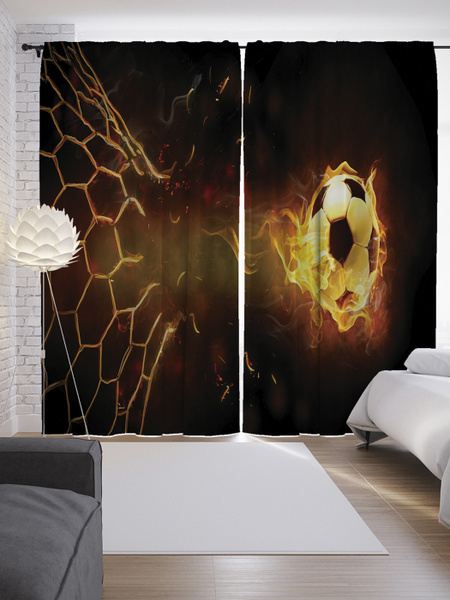 Фотошторы в спальню "Пламенный гол", 2 полотна шириной по 145 см, высота 265 см,, JoyArty купить ...