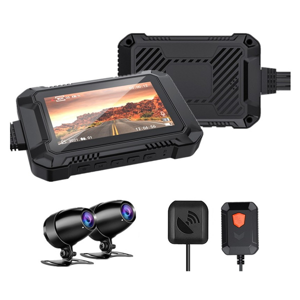 Видеорегистратор для мотоцикла RIXET МОТО-MV2 (GPS, Wi-fi, G-сенсор, 1920x1080 Full HD, 2 камеры ...