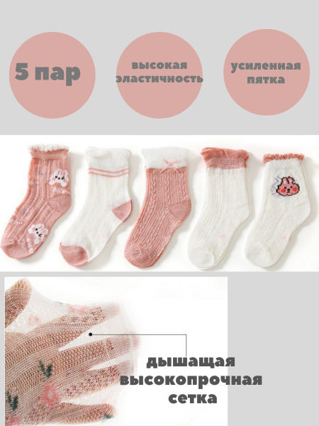 viki.shop Комплект носков Зверята, 5 пар - купить с доставкой по ...