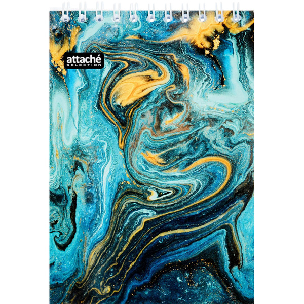 Блокнот А6, 80л, клетка греб, Attache Selection Fluid Бирюзовый - купить с доставкой по выгодным ...