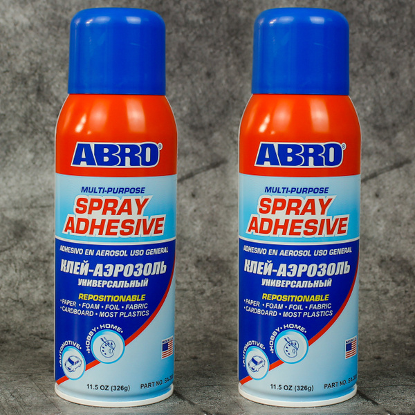 Клей аэрозоль универсальный 326 мл ABRO SPRAY ADHESIVE / Высокопрочный ...