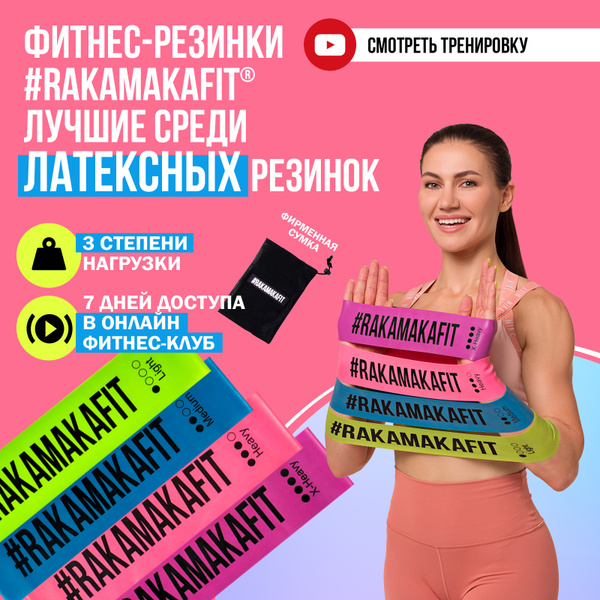 RAKAMAKAFIT Набор из 3 латексных фитнес резинок от 1 до 6 кг - купить с ...