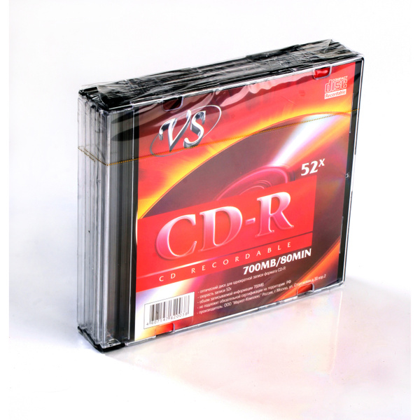 Компакт диск VS CD-R 80 52x Slim (5шт) - купить с доставкой по выгодным ...