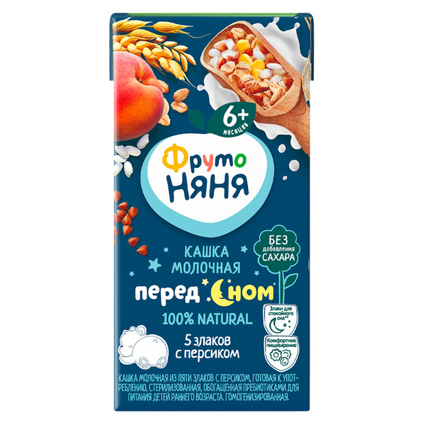 Кашка ФрутоНяня персик молочная, 200г - купить с доставкой по выгодным ...