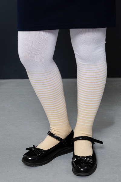 Колготки Девочки AMICHEVOLE BERCHELLI, размер 122, 128 бежевый, белый Трикотаж Россия На любой ...