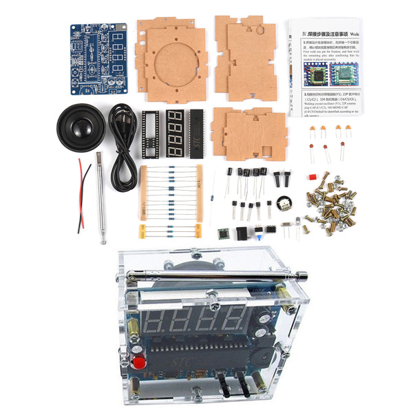 Светодиодное цифровое FM-радио DIY Kit SCM FM-радио Модуль Пайка Проект ...