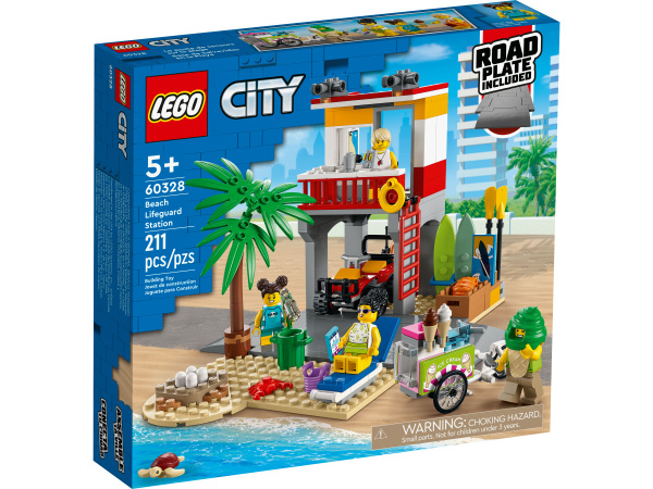 лего City серия, LEGO 60328 Пост спасателей на пляже, lego конструктор ...