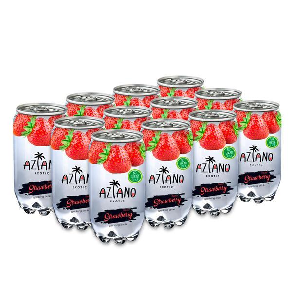 Газированный напиток Aziano Strawberry (Азиано Клубника) 0,35л х 12шт ...