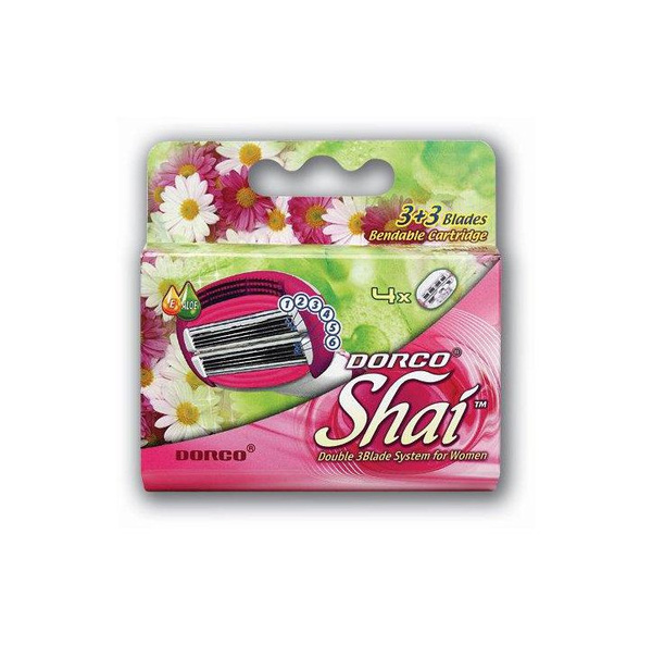Набор из четырех сменных кассет для бритья Dorco Shai 3 plus 3 Blade 4 ...