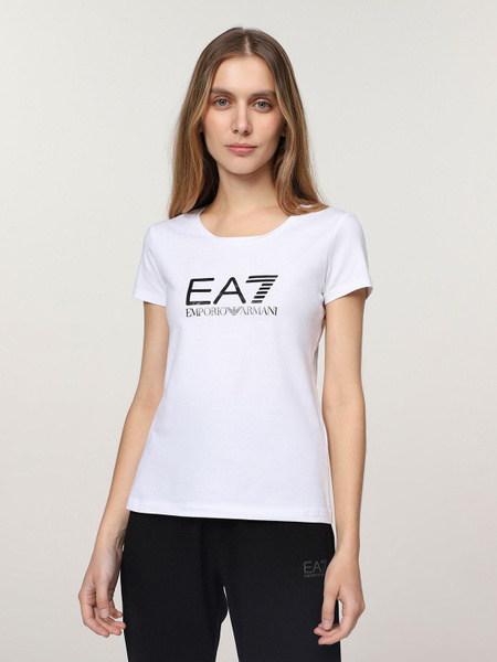 Футболка EA7, размер 42, 44, цвет белый, 95% хлопок 5% эластан - купить по выгодной цене в ...