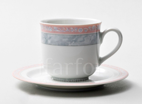 Чайная пара Thun "Яна Серый мрамор с розовым кантом", на 1 перс. купить c доставкой на OZON по ...
