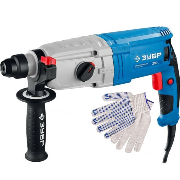 Перфоратор SDS Plus ЗУБР Профессионал ЗП-32-1100 К +рабочие перчатки ...