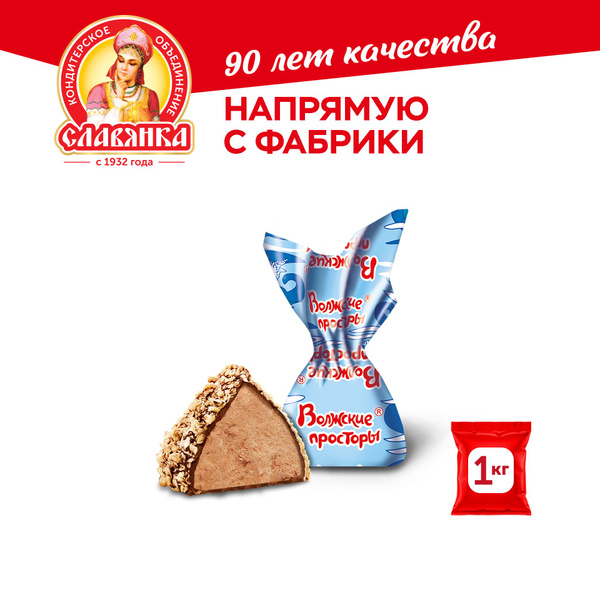Пралиновые конфеты "Волжские просторы" в вафельной крошке, 1 кг ...