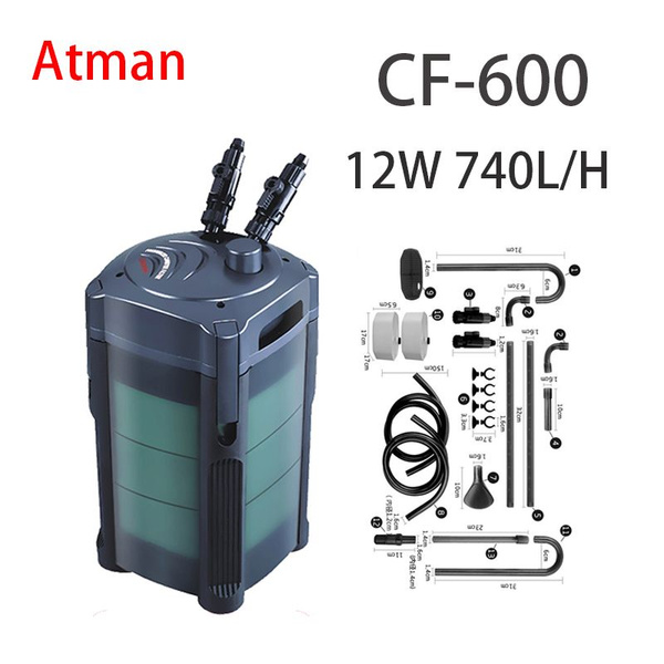 Внешний фильтр для аквариума Atman CF-600, 12 Вт, 740 л, рекомендуется ...
