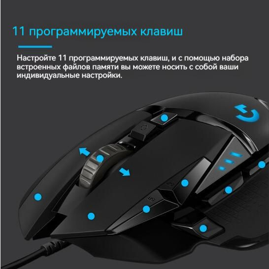Игровая мышь проводная Logitech G G502 HERO Программируемые кнопки ...