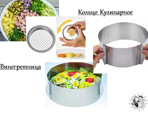 Кулинарный Набор : Кольцо Раздвижное и Винегретница купить по низкой ...