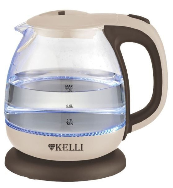 Купить электрический чайник KELLI KL-1370, Пластик/стекло по низкой ...