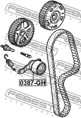 Ролик натяжной ремня грм Febest 0387-GH - Febest арт. 0387-GH - купить ...
