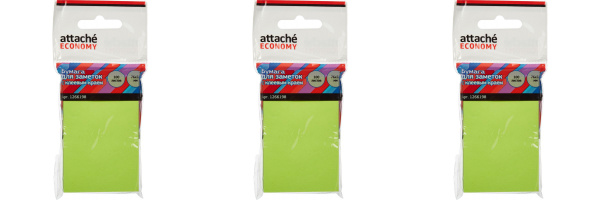 Attache Economy Стикеры 76x51 мм, неоновый зеленый, 3 уп - купить с доставкой по выгодным ценам ...