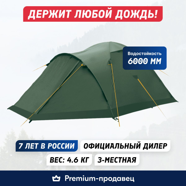 Палатка 3-местная BTrace Talweg 3+ купить c доставкой на OZON по низкой цене (284230854)