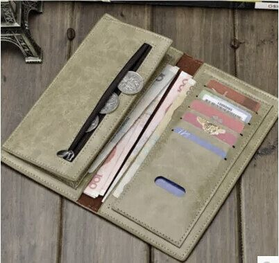 Кошелек Woerfu однотонный винтажный из искусственной кожи, цвет: Серо ...