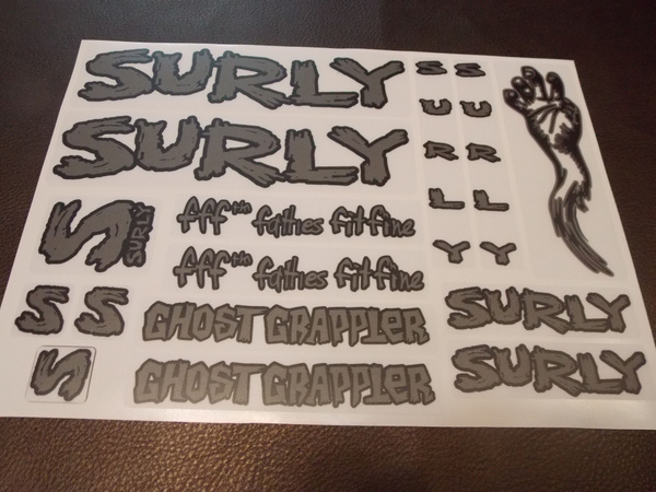 Surly ghost grappler наклейки для велосипеда на раму серый МАТОВЫЙ на ...