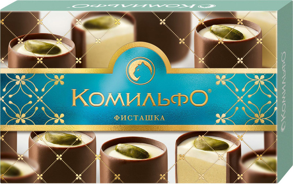 Конфеты шоколадные Комильфо Фисташка, с двухслойной начинкой, 116 г ...