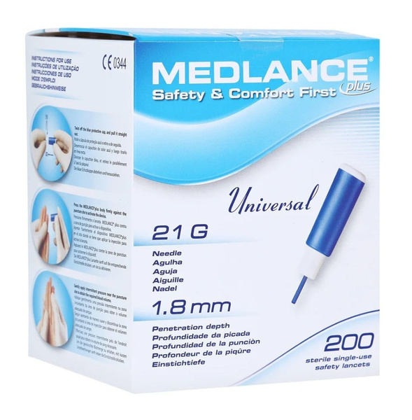 Ланцет автоматический MEDLANCE плюс 21G/ 2.4, 1.8, 2.0, 1.5 mm для ...