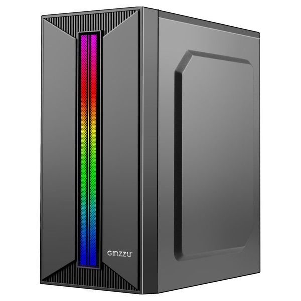 Корпус Ginzzu B350, mATX, Mini-Tower, RGB подсветка, черный, без БП ...