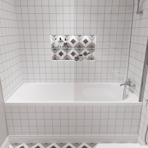 Акриловая ванна STWORKI Хельсинки пристенная, 170x70, с каркасом, российская купить на OZON по ...