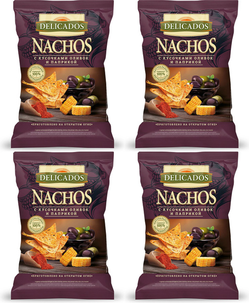 Начос кукурузные Delicados Nachos с кусочками оливок и паприкой ...