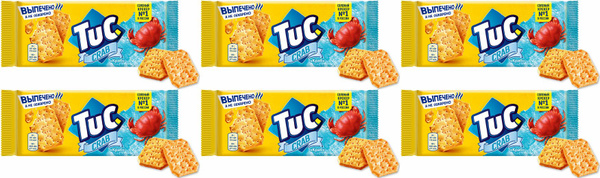 Печенье Tuc крекер со вкусом краба, комплект: 6 упаковок по 100 г ...