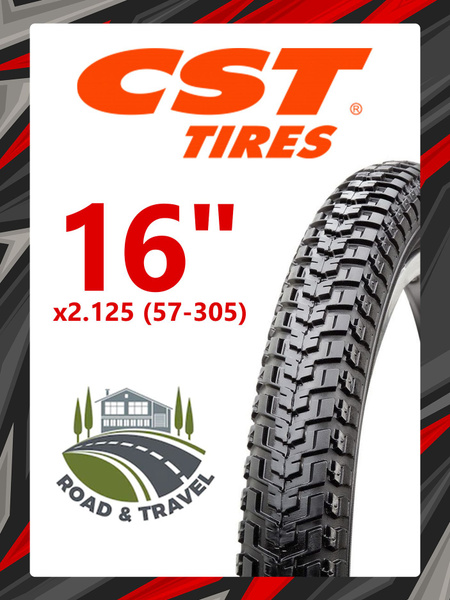 Велопокрышка CST 16"x2.125 (57-305) WIREBEAD CITY C712 черный TB16039600 - купить с доставкой по ...