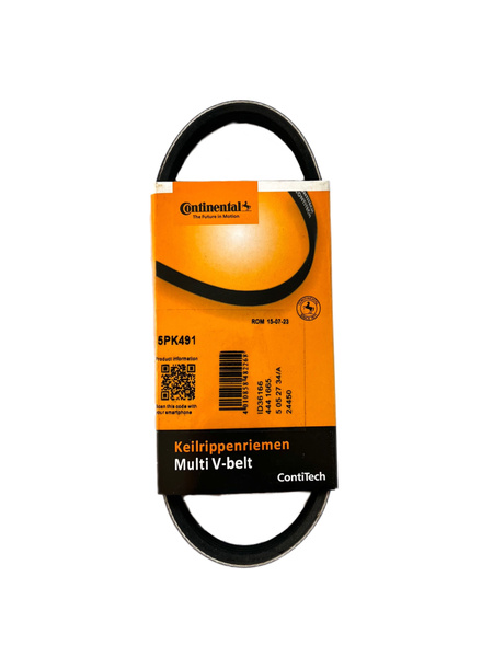 Ремень генератора поликлиновый Contitech 5PK491 (VW Golf, Jetta, Passat ...