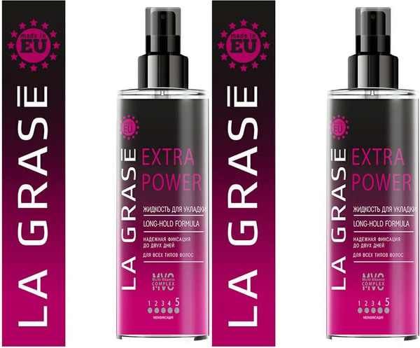 Жидкость для укладки волос La Grase Extra Power, комплект: 2 упаковки ...