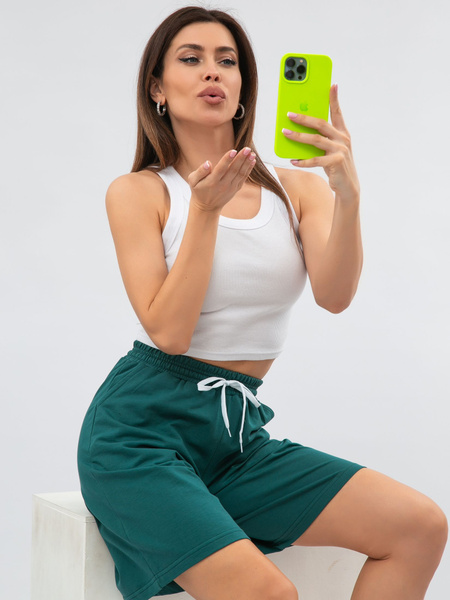 Шорты Женский Rentex Style Домашний, Спортивный изумрудный, размер 48 ...