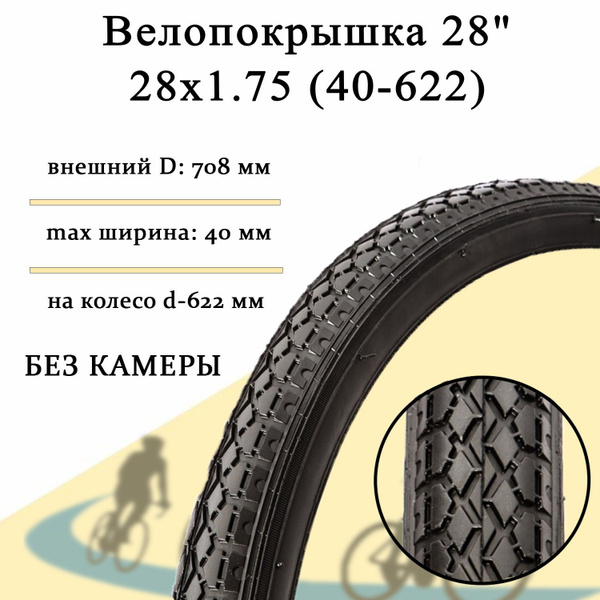 Велопокрышка 28" 28х1.75 (40-622) - купить с доставкой по выгодным ...