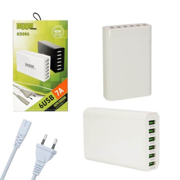 Сетевой USB-Хаб MRM H5006 6USB Ports 40W - купить с доставкой по выгодным ценам в интернет ...