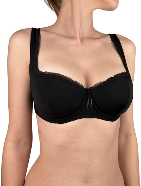 Бюстгальтер Женский Anfen балконет, размер 90C черный Нейлон, Спандекс Повседневный Китай Крючки ...