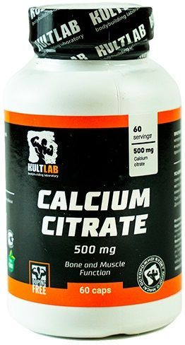 Витамины Кальций цитрат 500 мг, 60 капс / Kultlab Calcium Citrate ...