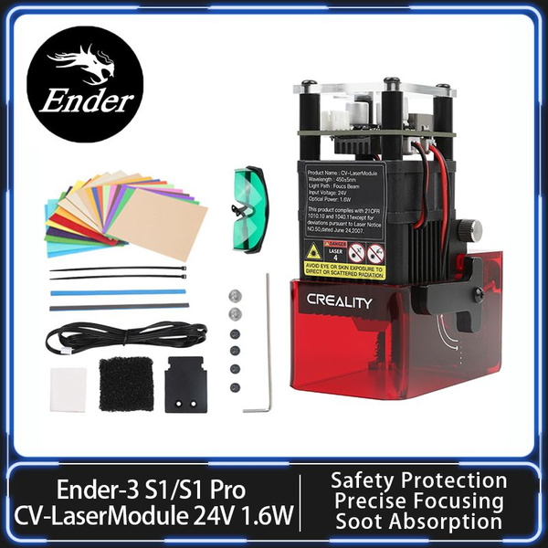 Creality CV-Laser Engraving Module 24V 1.6W Точная фокусировка поглощения сажи для 3D-принтеров ...