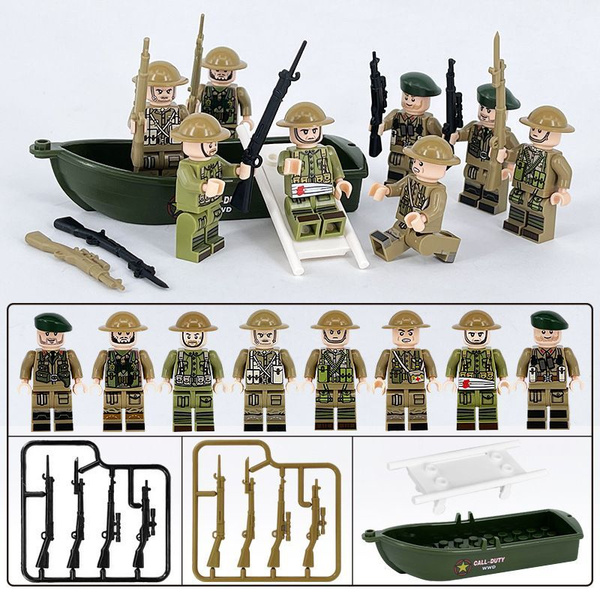 Военные фигурки с оружием / конструктор Вторая Мировая Война / сборные ...