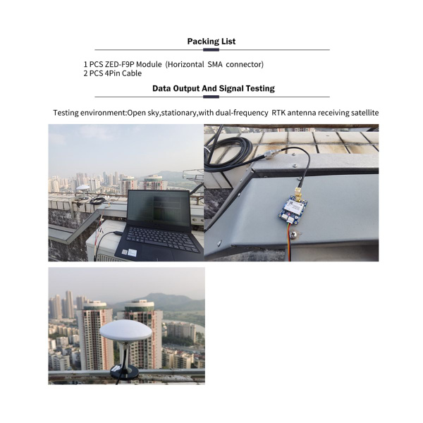 Модуль -F9P RTK GPS GNSS Высокоточная плата ZED-F9P для применения на ...