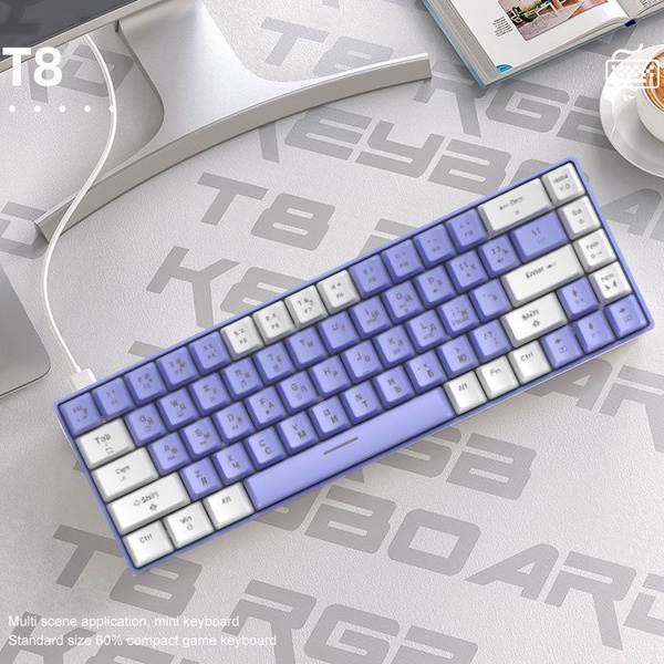 Клавиатура для компьютера Wolf T8 механическая с RGB подсветкой TKL 60% ...