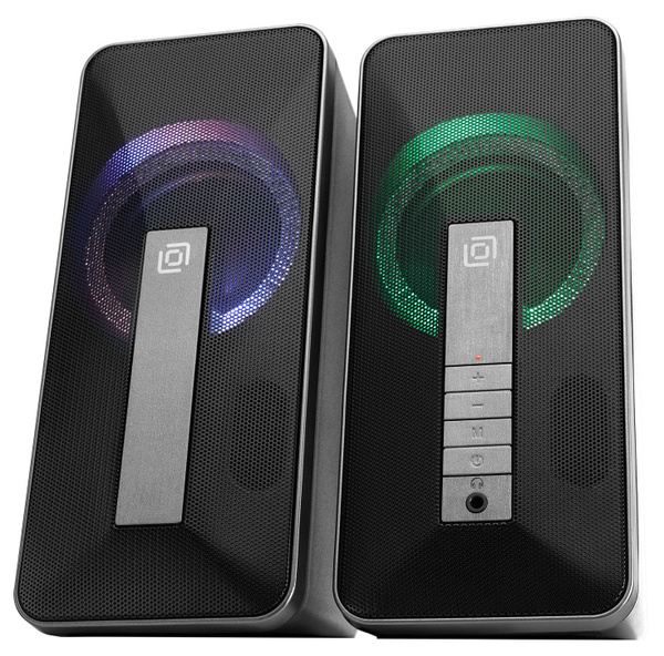 Колонки Оклик 20Вт, USB, акустический тип 2.0, пластик, черный - купить ...