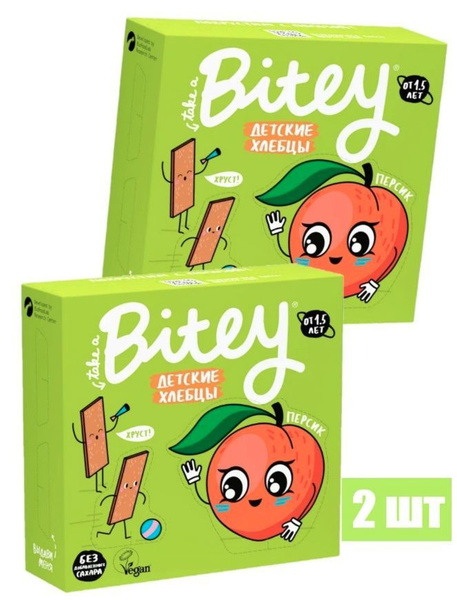 Take a Bitey хрустящие детские Кукурузно-Рисовые хлебцы Персик-Морковь, идеальный перекус и ...