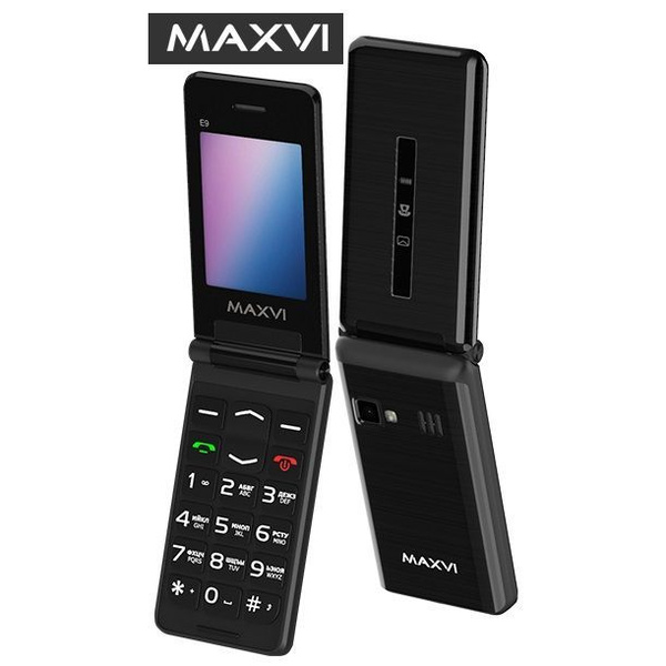 Мобильный телефон Maxvi E9, черный - купить по выгодной цене в интернет-магазине OZON (1078081177)