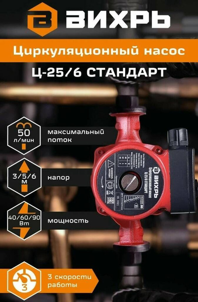 Циркуляционный насос Ц-25/6, 220 л/мин - купить по выгодной цене в ...