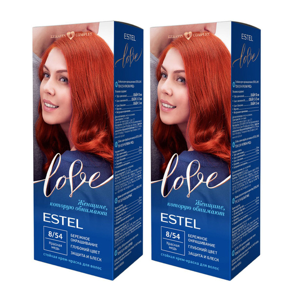 ESTEL LOVE Крем краска 8/54 красная медь 2 шт - купить с доставкой по выгодным ценам в интернет ...