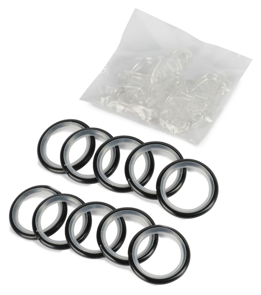 Кольца для карниза черный матовый 16 мм купить по низкой цене с ...